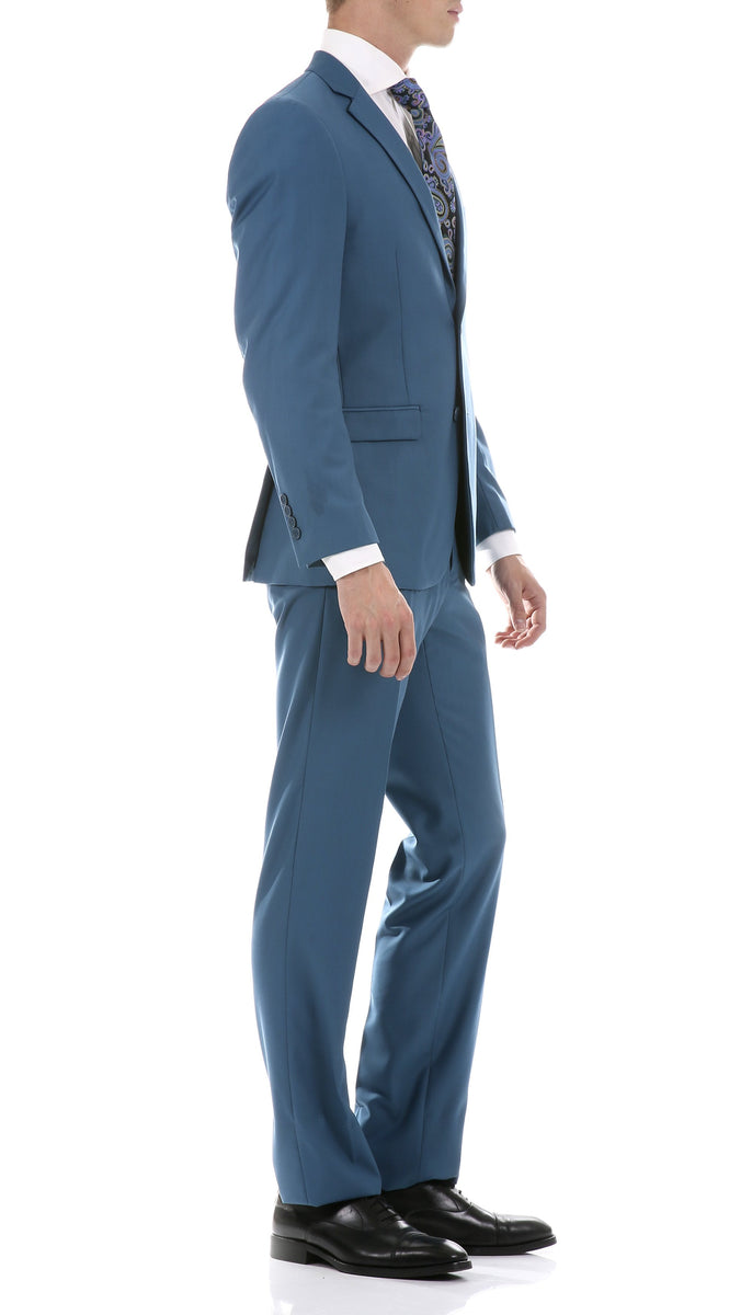 Slim Fit 2 Piece Suit Color Teal – Suit Studio